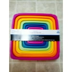 Mainstays Plastic Rainbow Food Storage Set 14 Count Multi Color with 7 ...