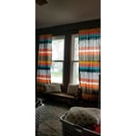 Lush Decor Boho Stripe Window Panels - Turquoise/Tangerine - 84 x 52 ...
