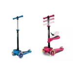 Hurtle 3-Wheeled Scooter for Kids - Wheel LED Lights, Adjustable Lean ...