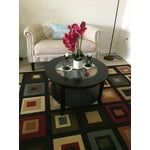 Winsome Wood Genoa Round Coffee Table with Glass Top, Espresso Finish ...