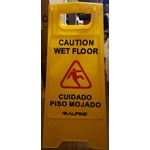 Alpine Industries 24 in. Yellow Multi-Lingual Caution Wet Floor Sign 10 ...