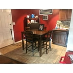 Signature Design by Ashley Wood Square Kitchen Table with Bar Stools (Set of 5), Bridson Counter ...
