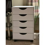Simply Tidy's White Modular Mobile Chest- Rolling Cabinet with Drawers ...
