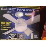 Bell+Howell Socket Breeze Socket Fan Light with Remote, Portable Small ...