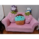 Costway Mini Child Cozy Playroom Sofa, Strawberry Armrest Lounge Couch ...