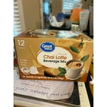 Great Value Chai Latte Drink Mix Single-Serve Cups 12 Ct, Creamy Tea ...