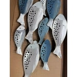 Danya B. School of Fish Blue and Silver Tone Modern Metal Wall Art ...