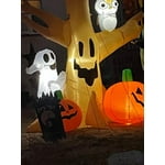 HomCom Outdoor Halloween Decor, 7.5' Lighted Haunted Tree with Owl ...