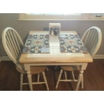TMS Tile-Top Square Dining Table, White/Natural - Walmart.com