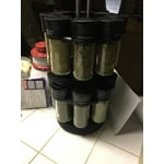 Olde Thompson Spice Rack Set 17 Piece Two-Tier Black Carousel with 16 ...