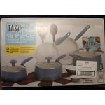 Tasty Clean Ceramic 16 Piece Non-Stick Aluminum Cookware Set, Pink ...