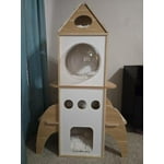 Pefilos 54" Multi-Level Cat Tower for Indoor, Cat Tree Rocket Shape ...