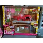 Free Shipping! Barbie Pizza Shop Playset with Doll, Working Oven, Dough ...