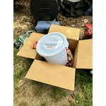 Tuff Stuff Products FS7 7 Gallon Feed and Seed Heavy Duty Plastic Drum Bucket Pail with Locking ...