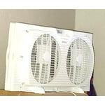"Shinic 9"" Dual Twin Window Fan, 3-Speed, with Bug Screen, Adjustable ...