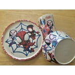 Zak Designs Kids Spiderman Melamine Dinnerware Set 3pcs with Plate Bowl ...