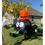 Gemmy 6ft Tall Animated Airblown Inflatable Spider w/ Orange Hat ...