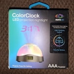 Tzumi Aura LED Projection Clock, White/Yellow/Black/Multi-Color ...