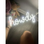 Urban Shop 9.5" x 21" Howdy White LED Wall Sign - Walmart.com