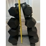 BalanceFrom 100LB Rubber Hex Dumbbell Set, 5-20 lbs Pairs, A-Frame Rack ...