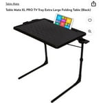Table Mate II PRO TV Tray Black: Large Folding Dinner and Snack Table ...