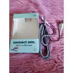 Onn 6' Braided USB-C to USB Cable, Blue, 480 Mbps Transfer Speed ...