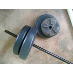 BalanceFrom Fitness 100 lbs Barbell Vinyl Standard Weight Set with ...