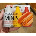 Joie Mini Condiment Containers, 3pc set. Refillable Red, White, and ...
