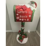 Vickerman 36" Outdoor Santa Mailbox Holiday Decor with Sturdy Post ...
