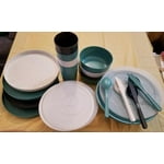 Mainstays 28-Piece Eco-Friendly Recycled Plastic Dinnerware Set ...