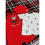 Sesame Street Elmo Newborn Baby Boys French Terry Short Overalls T ...