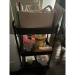 COWIN 3 Tier Metal Rolling Utility Cart, Black, Small Organizer with ...