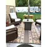 Yamaziot 6' Large Round Outdoor Rug, Polypropylene Reversible Mat for ...