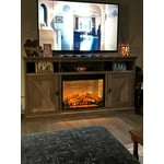 Ameriwood Home Ashton Lane Electric Fireplace TV Stand for TVs up to 65", Black Oak - Walmart.com