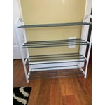 Mainstays 4-Tier Shoe Rack, White with Steel Shelves - Walmart.com