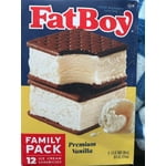 Fatboy Ice Cream Sandwich, Frozen, Premium Vanilla, 5 fl oz, 12 Count ...