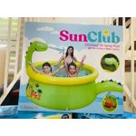 Sunclub 69" x 24.5" Green Round Inflatable Dinosaur Kiddie Pool with ...