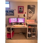 HOMCOM 68 Inch Office Table Computer Desk Workstation Bookshelf with ...