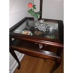 Beaumont Lane Traditional Solid Wood Curio End Table with Glass Sides ...