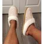 Dearfoams Women's Cable Knit Clog Slippers with Memory Foam and Machine ...