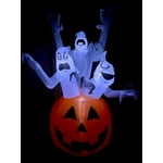 Airblown Inflatable Outdoor Ghost Trio Emerging from Pumpkin Halloween ...