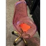 Urban Shop Acrylic and Metal Rolling Office Chair, Hot Pink with Gold ...