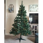 6.5' Pre-Lit Windham Spruce Green Artificial Christmas Tree with Warm ...