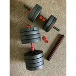 BalanceFrom 60LB 2-in-1 Portable Changeable Dumbbell, Barbell Set with ...