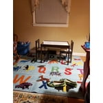 "Eric Carle Pink/Blue Alphabet Kids Area Rug for Learning & Play, Ideal ...