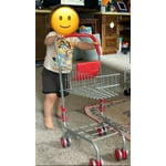 Children's Metal and Plastic Play Shopping Cart- Toddler's Toy Grocery ...