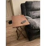 Mainstays Indoor Single Folding TV Tray Table Set of 2 in Walnut L19 x ...
