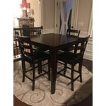 Signature Design by Ashley Wood Square Kitchen Table with Bar Stools ...