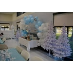 TKOOFN White Artificial PVC Christmas Holiday Bushy Pine Tree, Includes ...