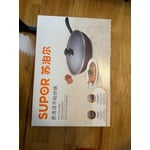 Supor Nonstick Aluminum Wok with Lid, 12 in Stir Fry Pan for Noodles ...